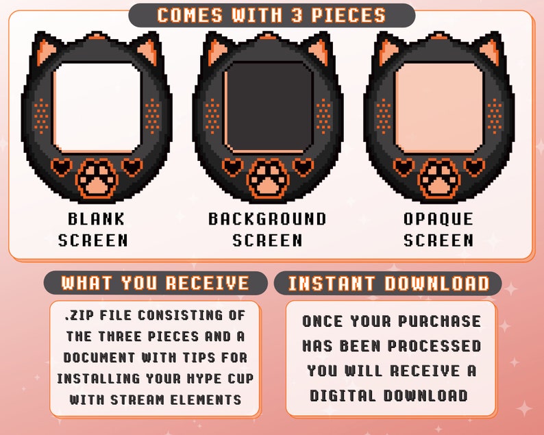 Cute Orange and Black Cat Twitch Tip Jar Webcam Border - Etsy