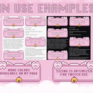 24 X Cat Twitch Panels Pink | Y2K About Section - Etsy