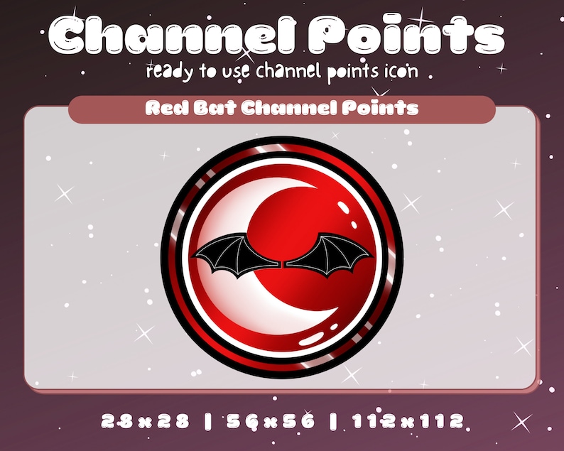 Bat Twitch Channel Points Coin Emote, Reward Icon Goth - Etsy UK