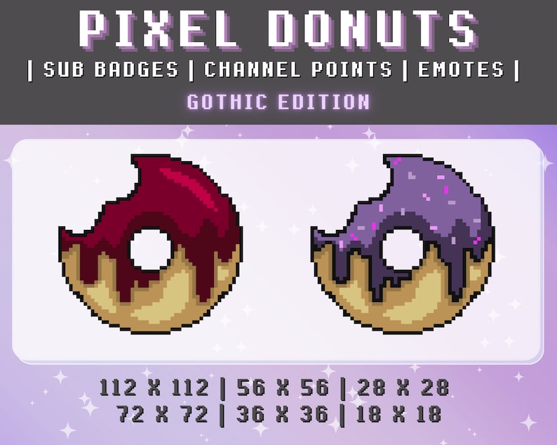 Twitch Donut Emotes, Gothic | Twitch, Youtube, Discord Asset - Etsy