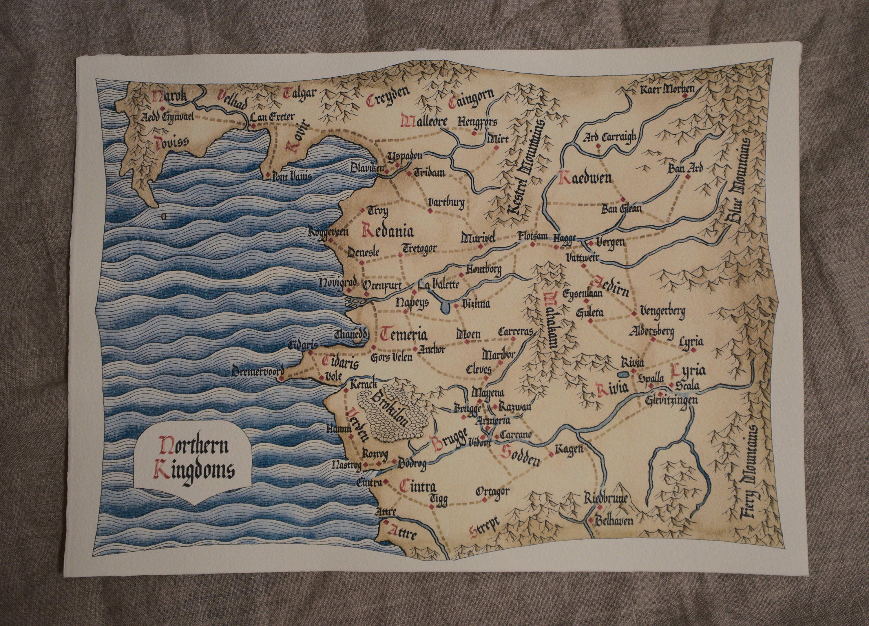 Mapa de reinos del norte Witcher A3 - Etsy España
