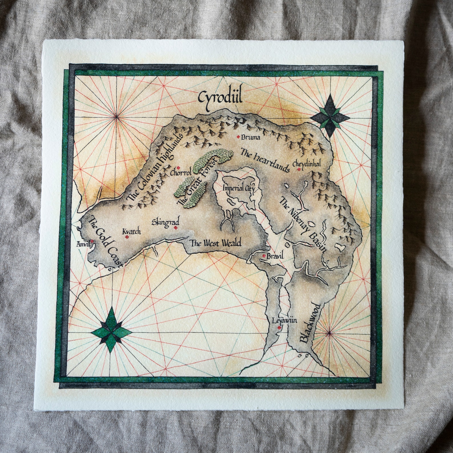 Map of Cyrodiil Elder Scrolls 30x30cm - Etsy