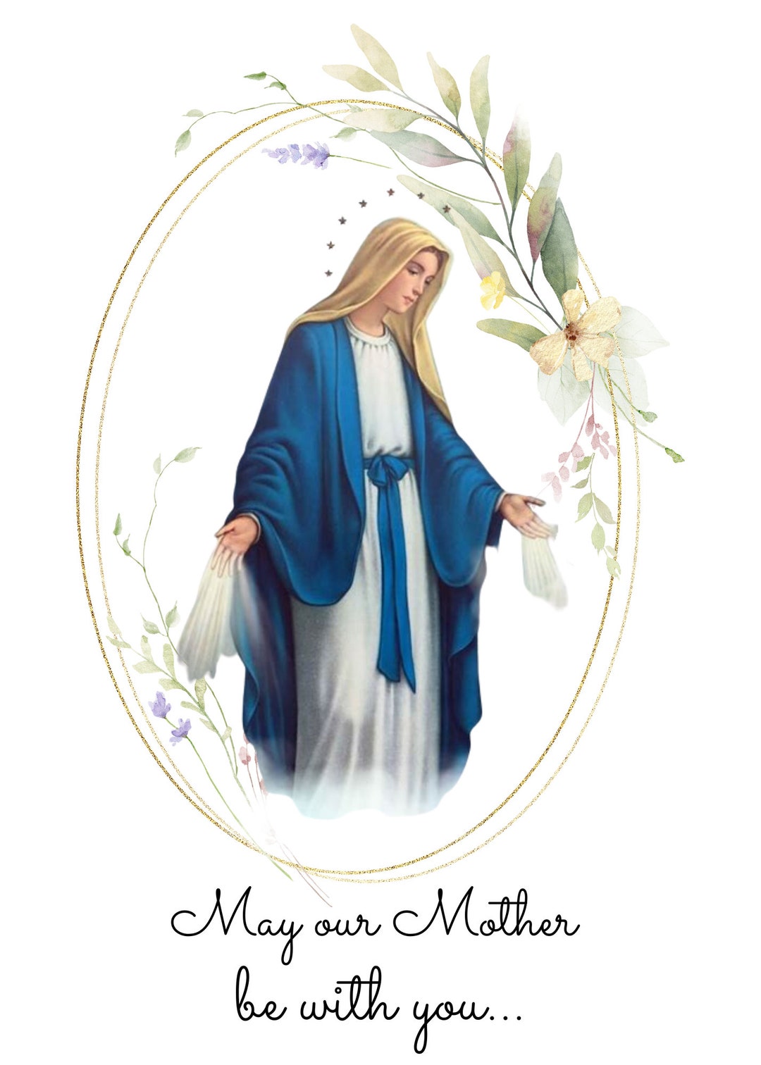 Mother Mary Digital Card - Etsy