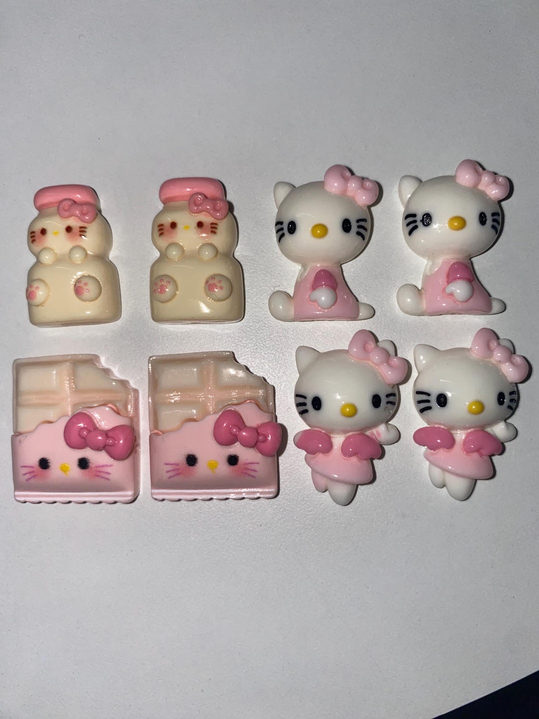 8pc Kawaii Kitty Cream Colored Charms Milk Tea Vanilla Candy Bar ...
