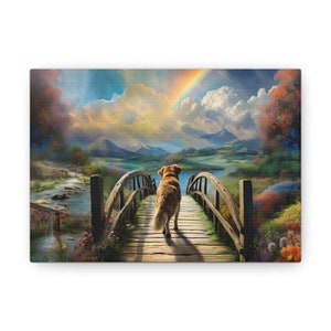Rainbow Bridge Dog Canvas Art - Heartfelt Pet Memorial Gift - Etsy