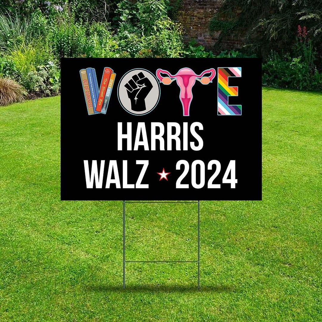 Harris Walz LGBT 2024 Yard Sign, Vote for Kamala Harris Yard Sign ...
