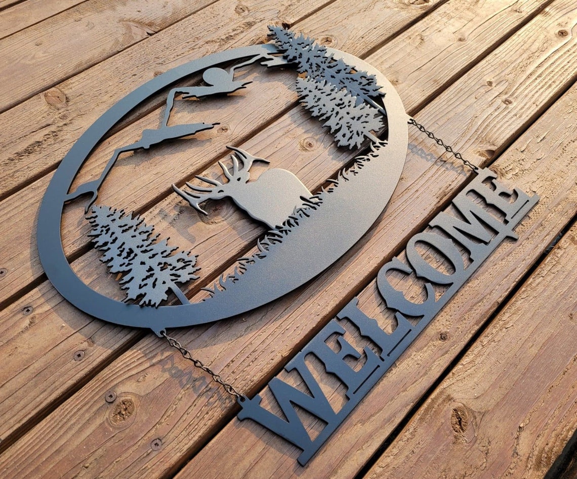 Layered Elk Oval W/ Welcome - Etsy