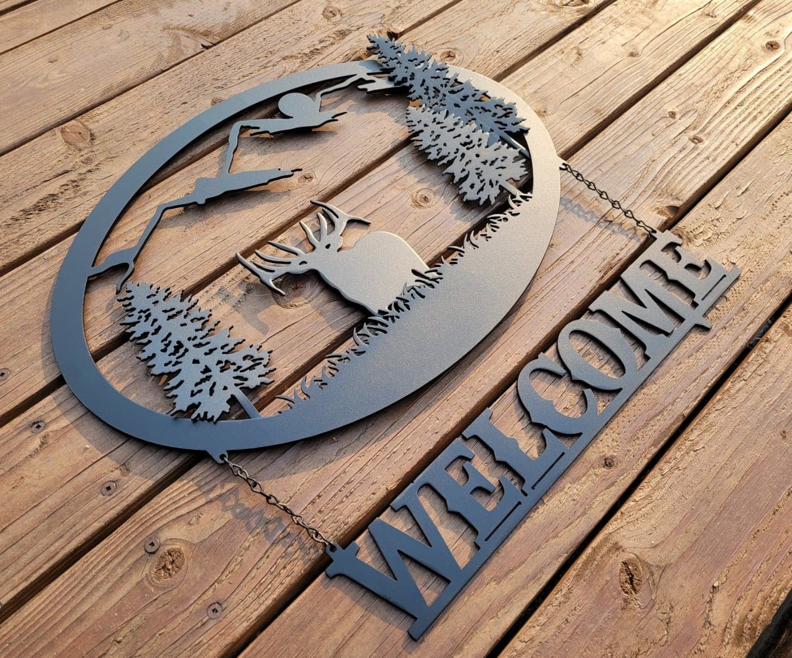Layered Elk Oval W/ Welcome - Etsy
