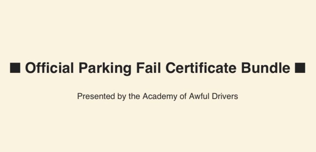 Parking Certificate Bundle - Etsy