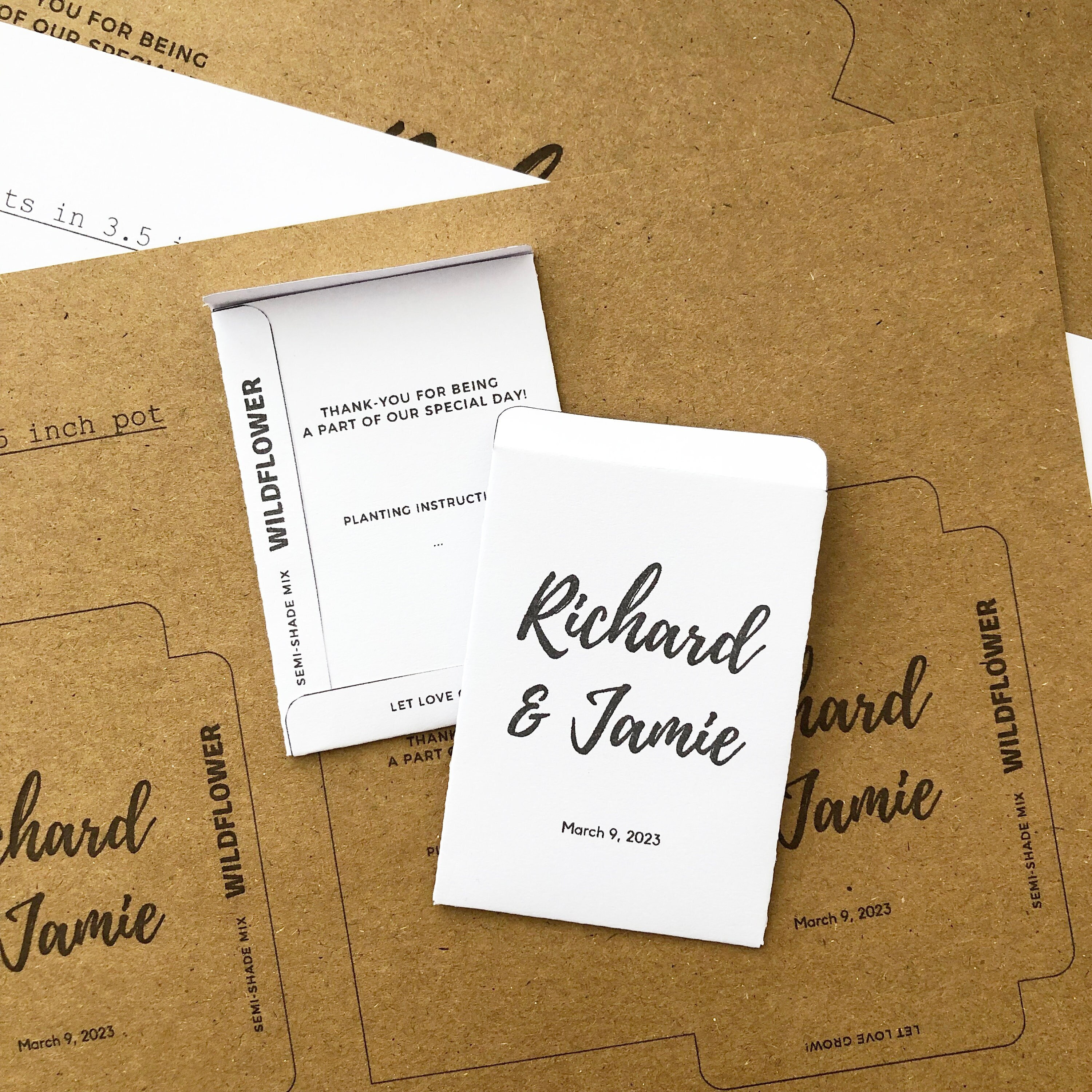 Printable Wedding Favor Seed Packet Template Envelope in 3 Designs 3 ...