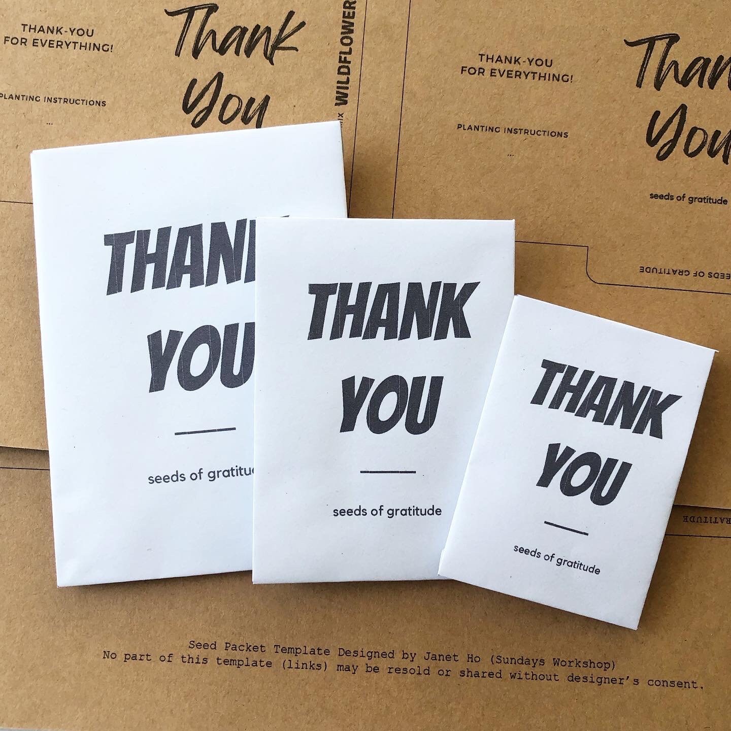 Printable Thank You Seed Packet Template Envelope in 3 Styles and 3 ...