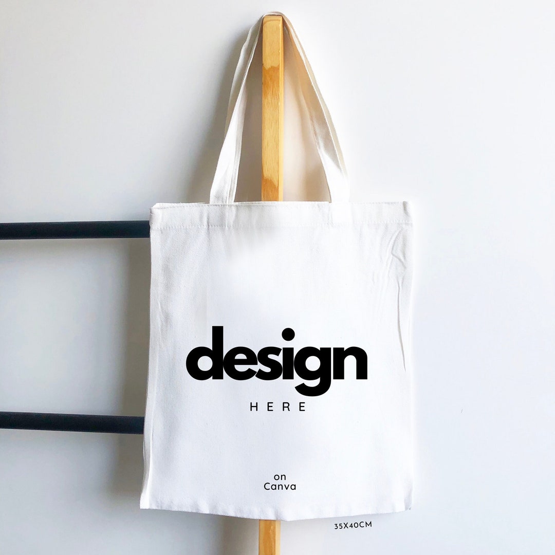 Print Your Own Custom Logo | Message White Polycotton Canvas Tote Bag ...
