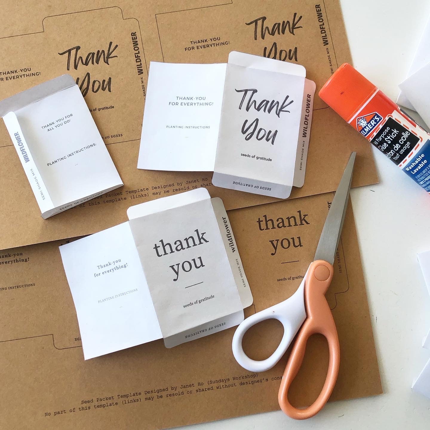 Printable Thank You Seed Packet Template Envelope in 3 Styles and 3 ...