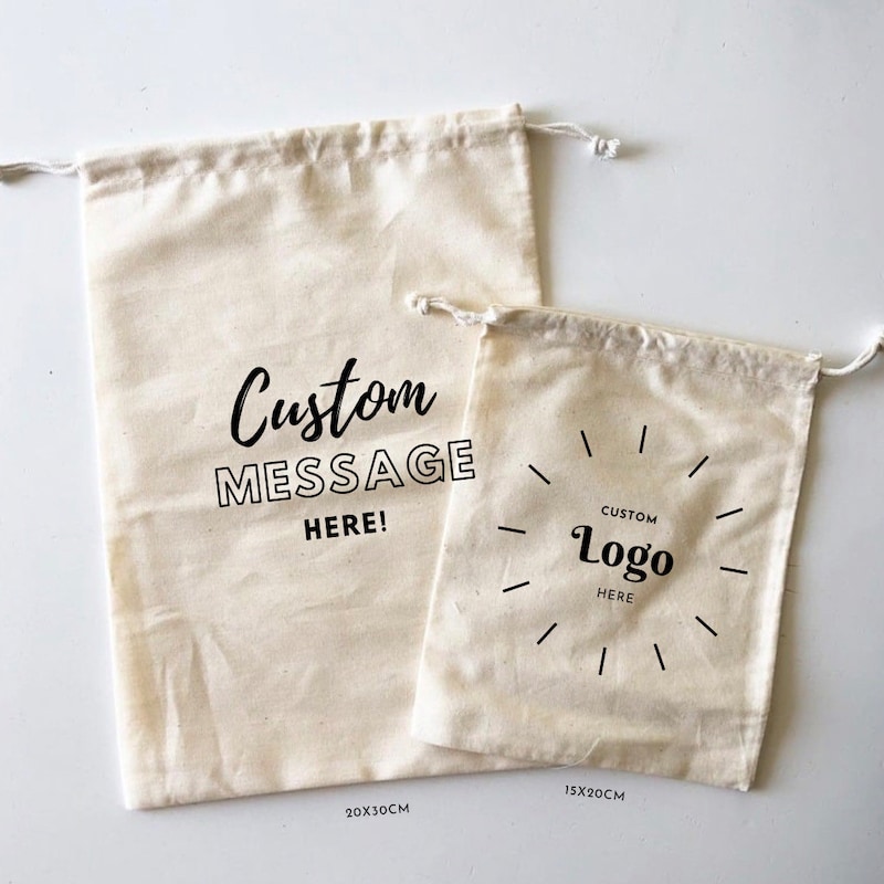 Cotton Bags With Drawstring Printed - Etsy