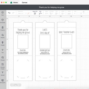 Editable Cricut Joy Instax Photo Card Template First/last Day of School ...