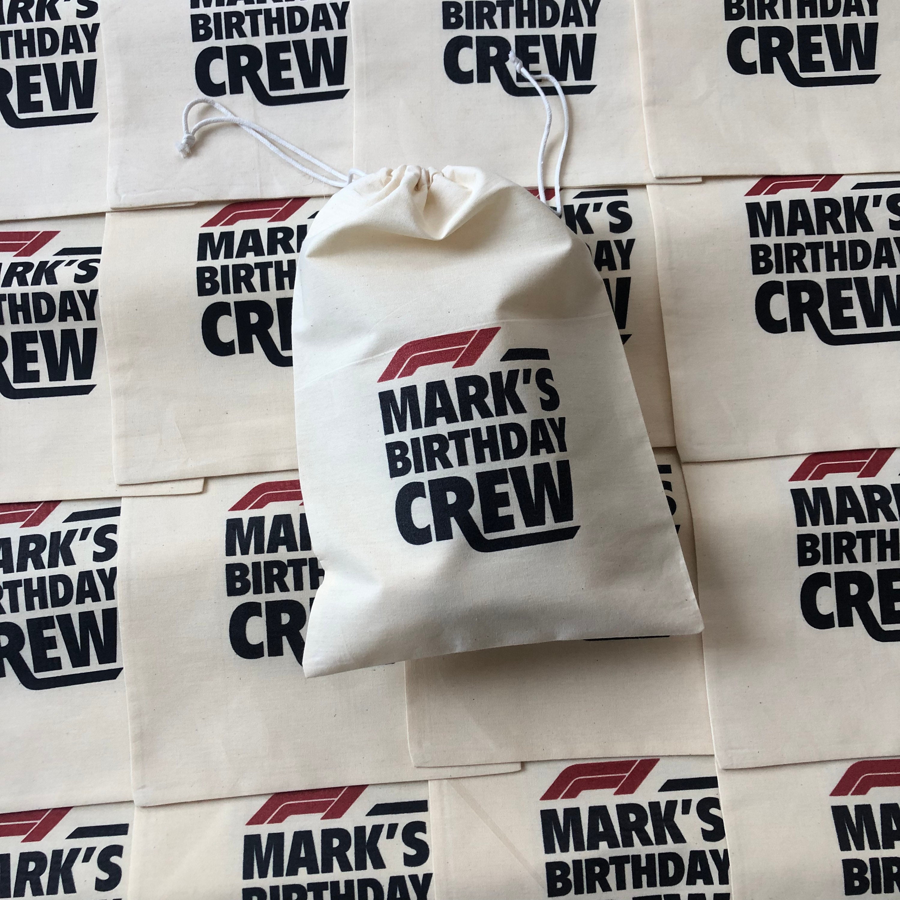 Custom Print Logo Message Natural Cotton Drawstring Treat Goodies Party ...