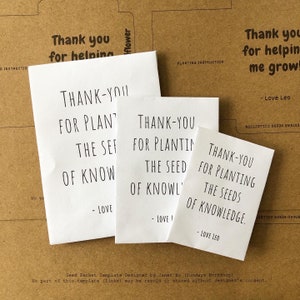 Printable Teacher Appreciation Seed Packet Template Envelope in 4 ...
