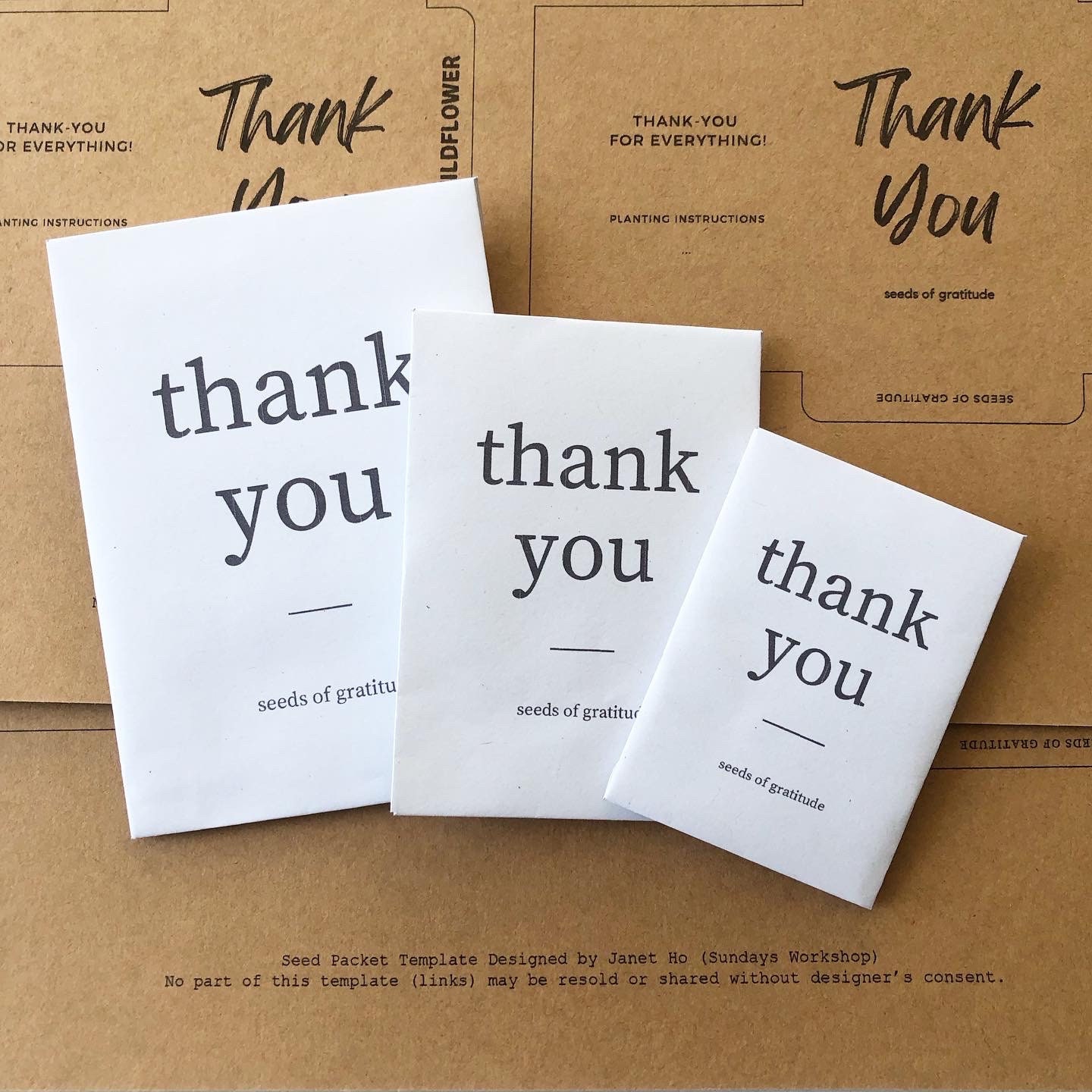 Printable Thank You Seed Packet Template Envelope in 3 Styles and 3 ...