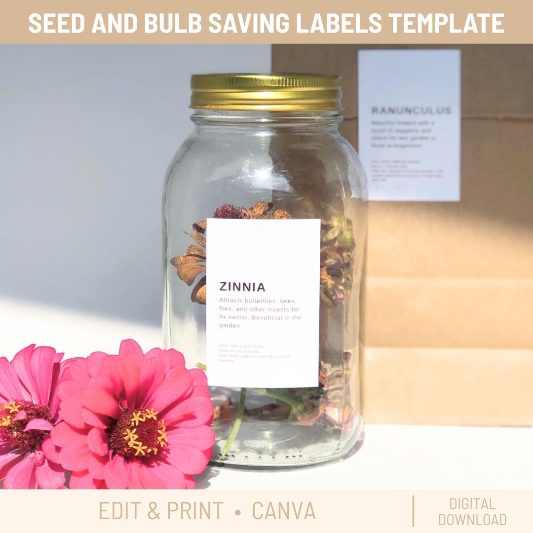 Edit and Print Canva Seeds and Bulbs Labels Sticker Home Pantry ...