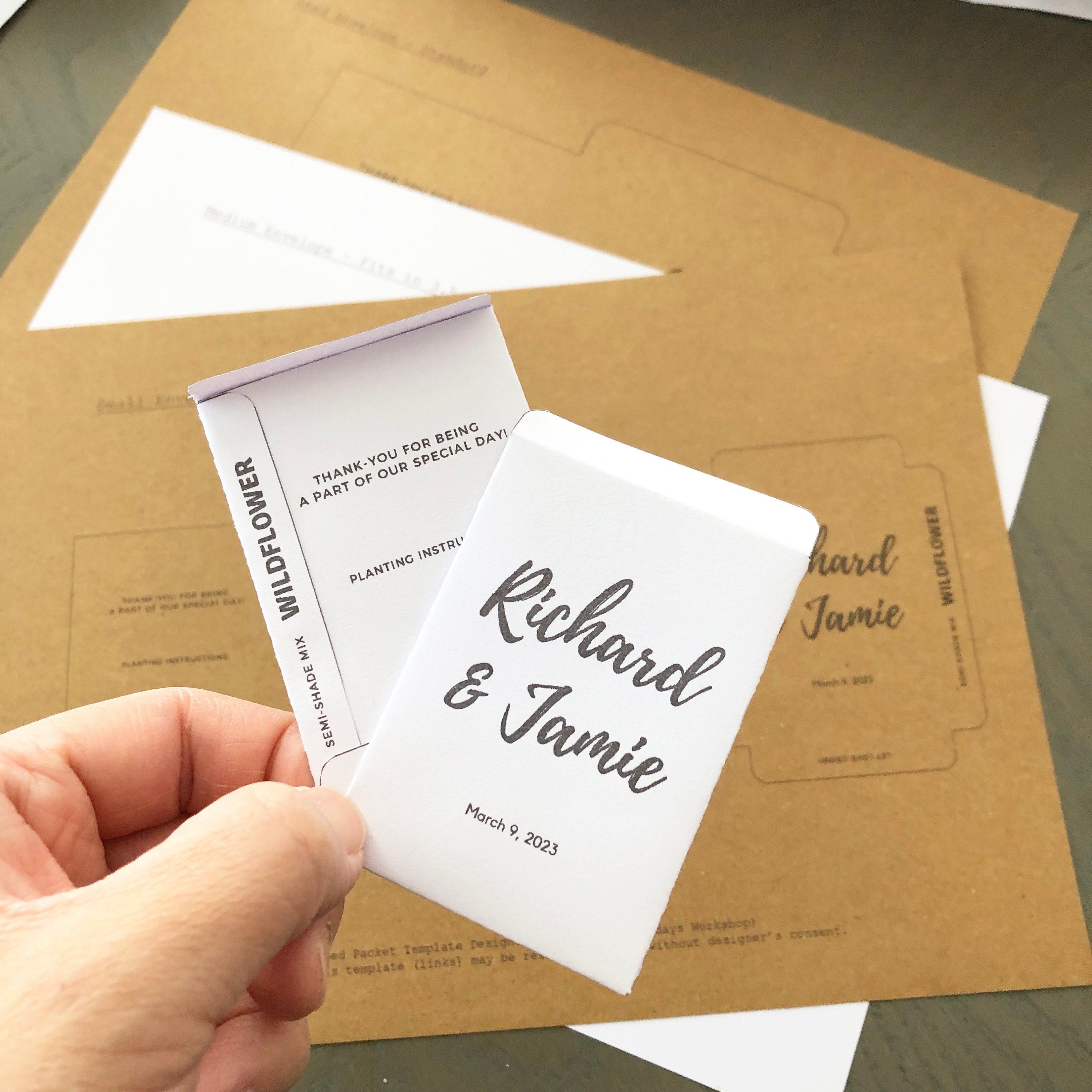 Printable Wedding Favor Seed Packet Template Envelope in 3 Designs 3 ...