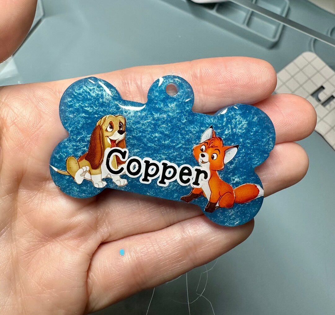 Custom Dog Tag, Fox and the Hound, Disney, Custom, Pet ID Tag - Etsy UK