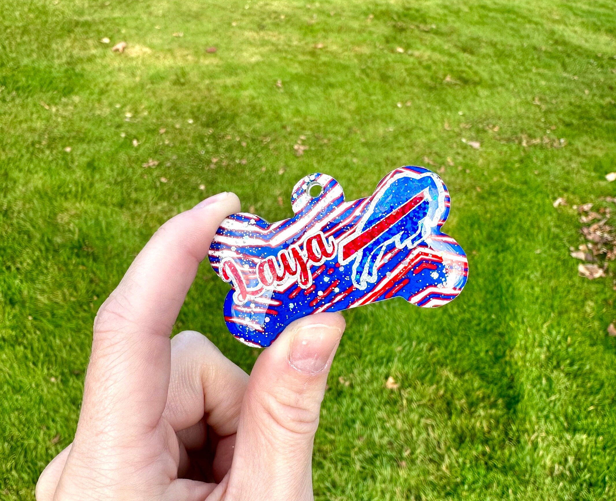 Buffalo Bills Dog Tag, Customizable Name, Resin Tag, Pet ID Tag ...
