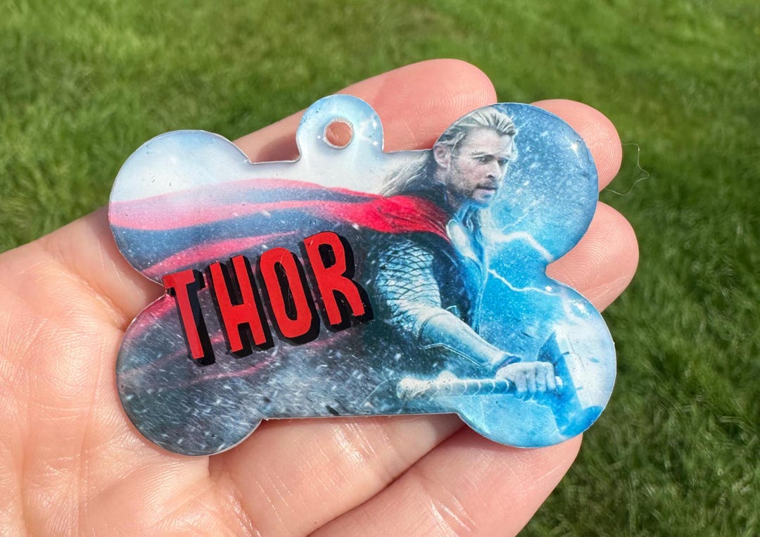 Thor Dog Tag, Marvel Dog Tag, Marvel, Thor, the Avengers, Custom Dog ...