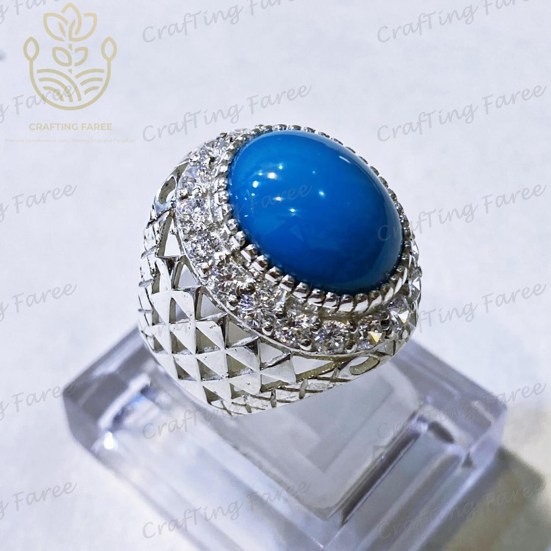 Blue Feroza Ring Turquoise Rings Nishapuri Feroza Elegant Ring Design ...