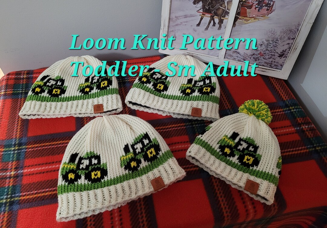 Tractor Hat - Toddler to Small Adult Size - Loom Knit PATTERN - DIGITAL ...