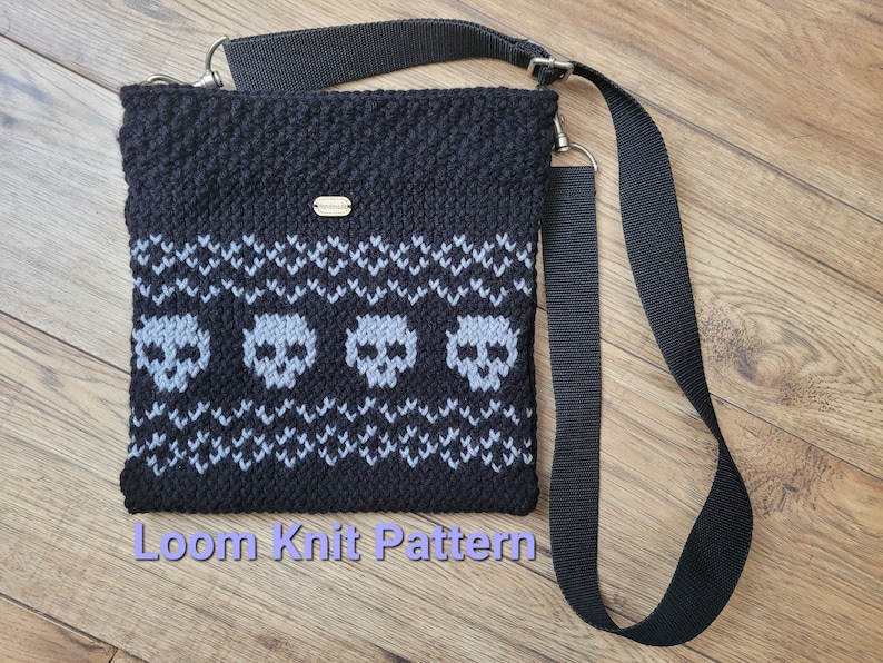Skull Purse - Loom Knit PATTERN 3/8" Gauge Loom - Etsy