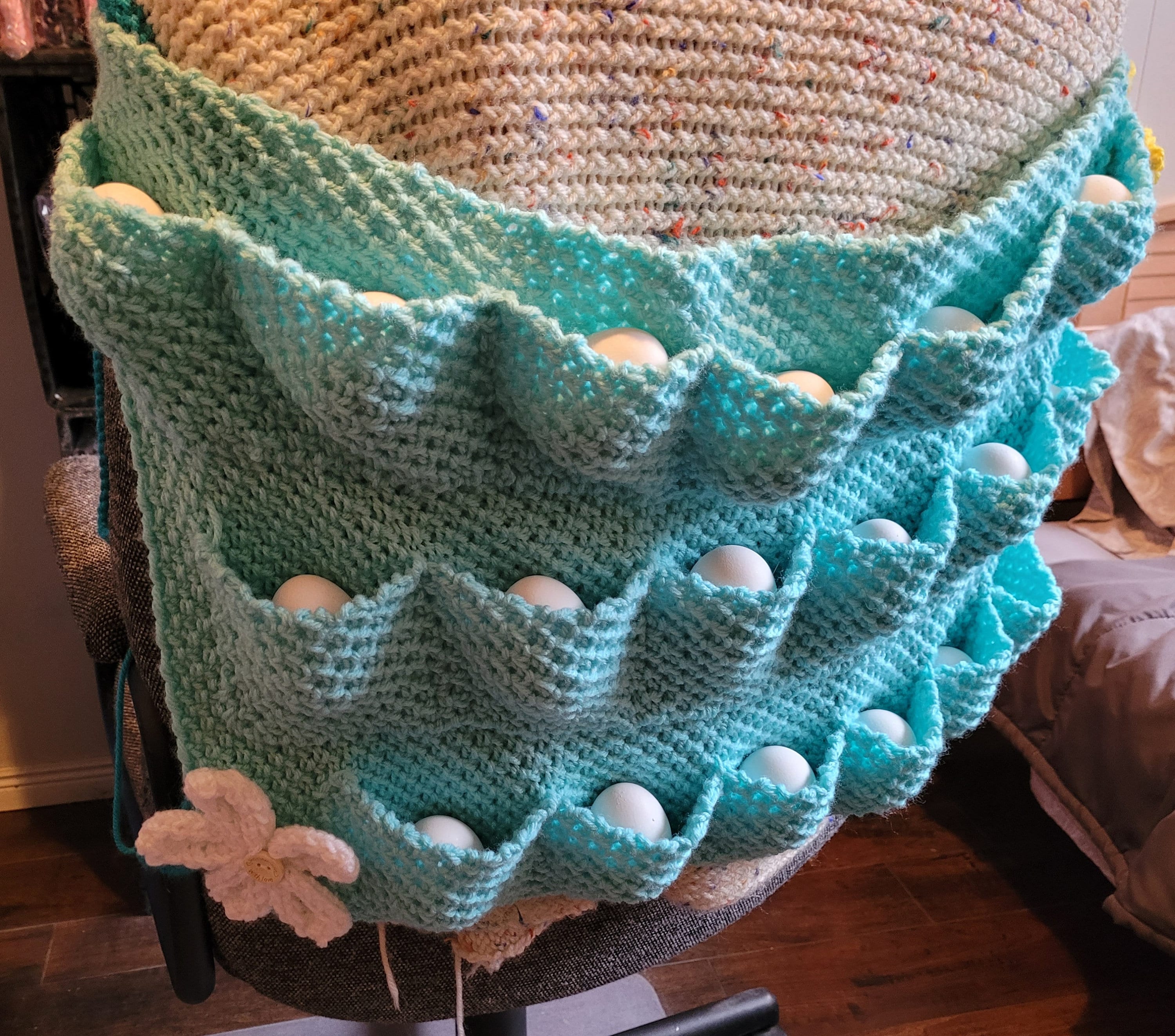 Egg Collecting Apron - Adult Size - 3/8" Gauge Loom Knit Pattern - Etsy