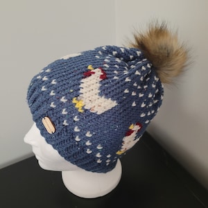 Chicken Hat - Loom Knit Pattern - Adult Size - 80 Peg Loom - Etsy