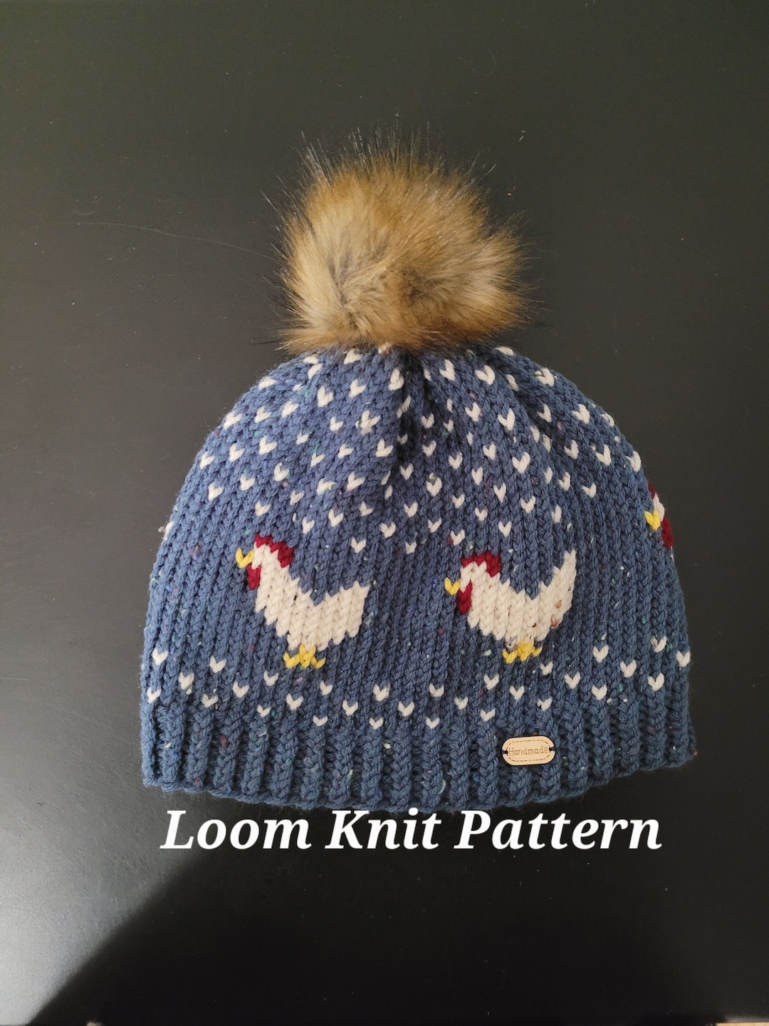 Chicken Hat - Loom Knit Pattern - Adult Size - 80 Peg Loom - Etsy