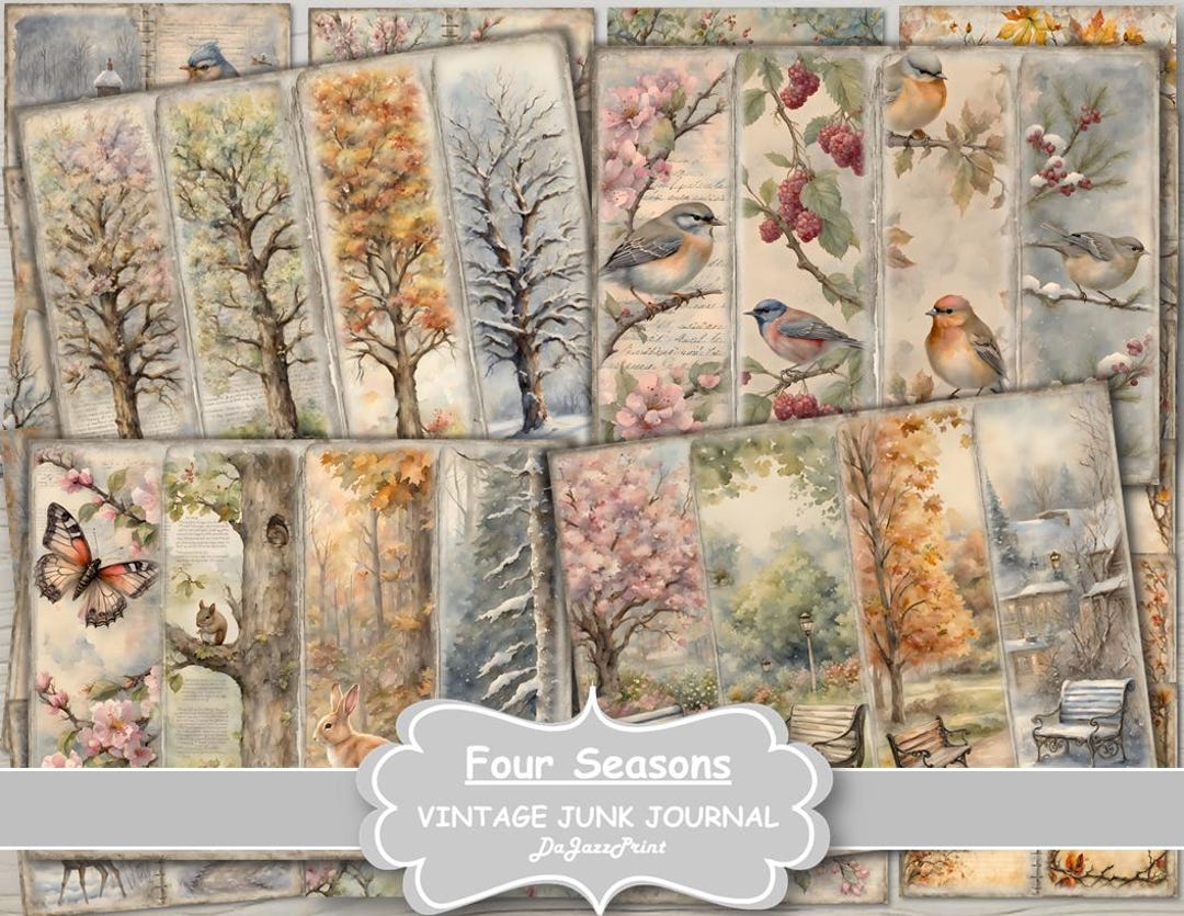 All in One - Four Season Junk Journal, Autumn, Winter, Spring, Summer ...