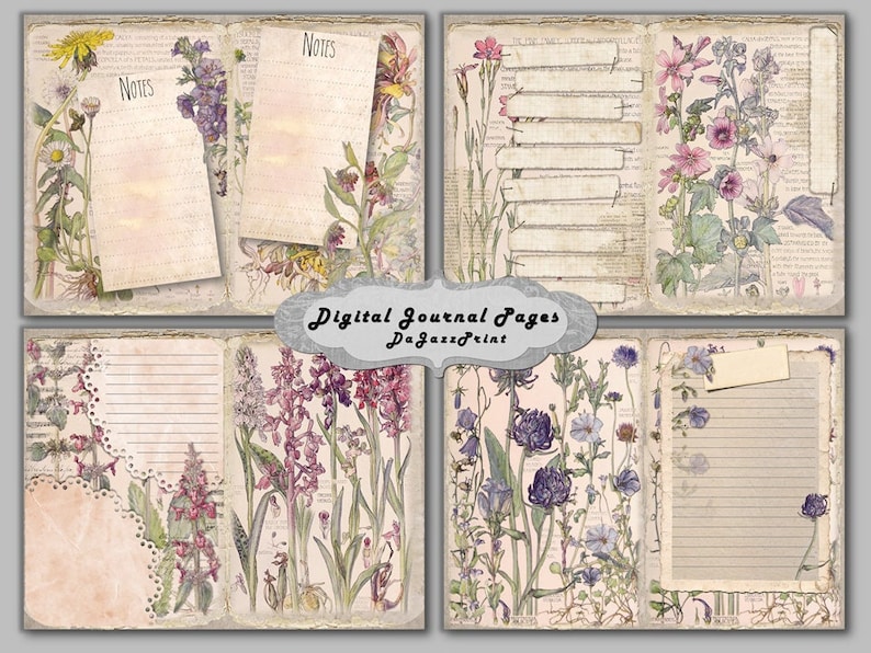 Junk Journal Digital Download Printable Botanical - Etsy