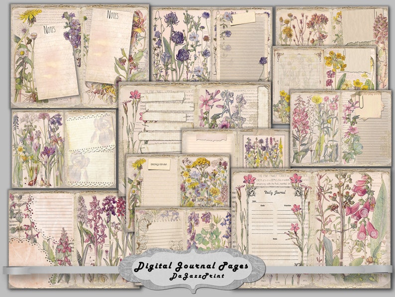 Junk Journal Digital Download Printable Botanical - Etsy