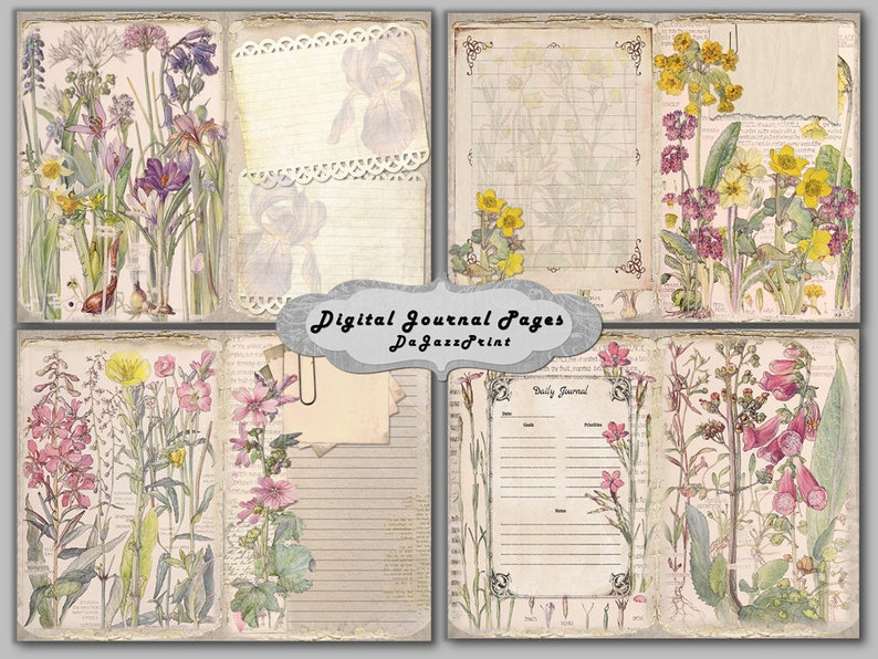 Junk Journal Digital Download Printable Botanical - Etsy