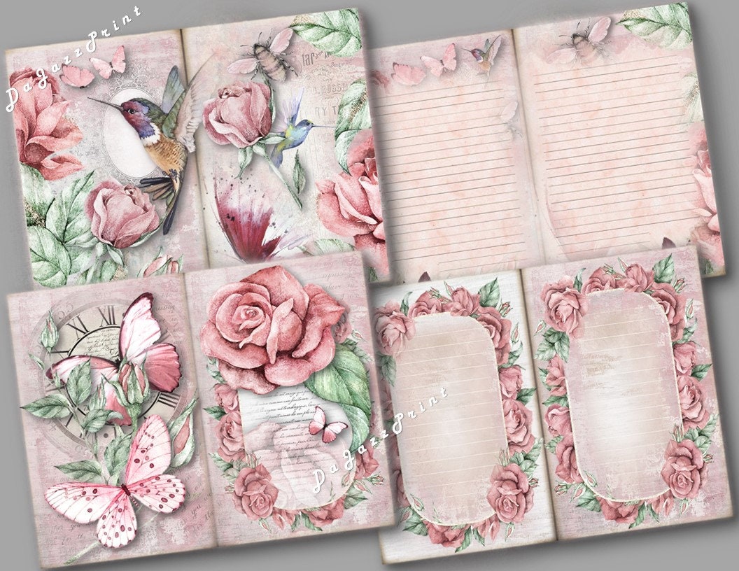 Junk Journal Digital Download Printable Shabby Pink - Etsy