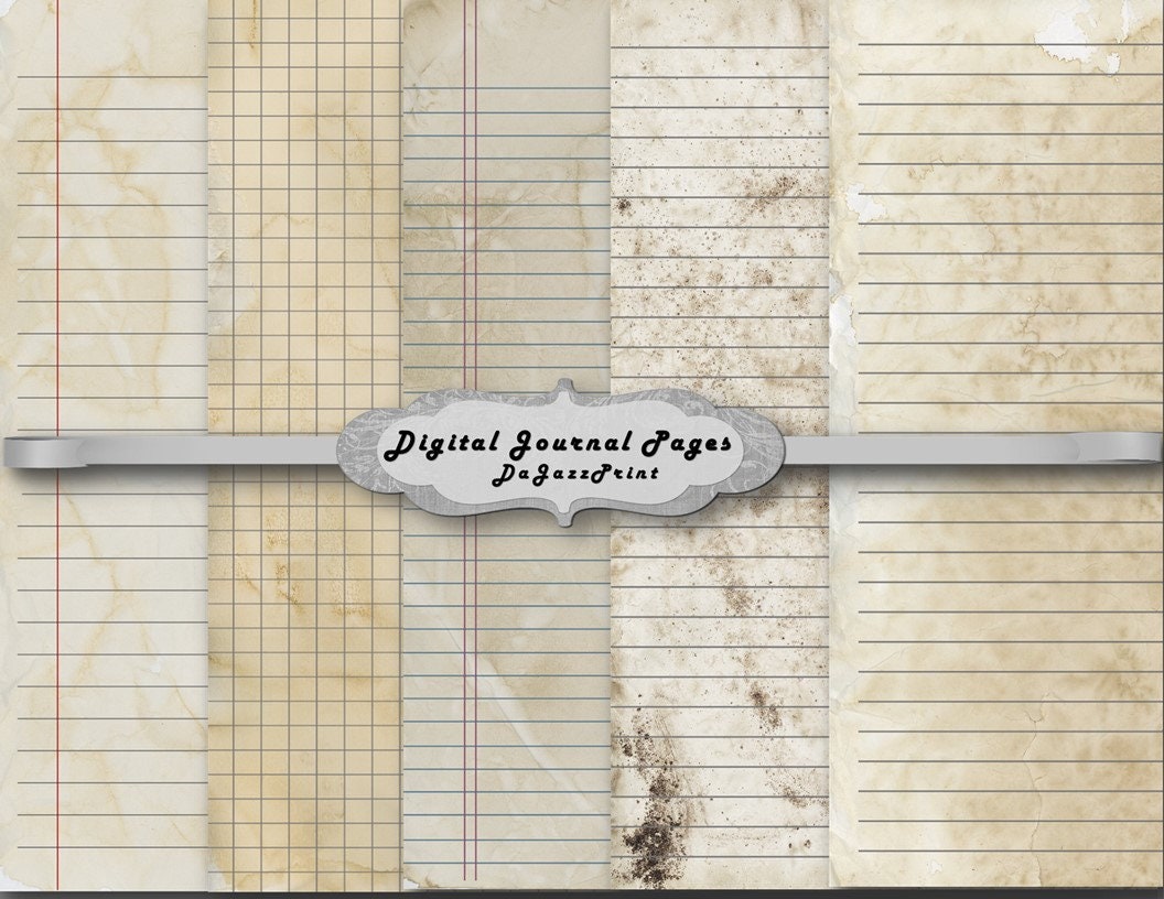 Antique Notebook, Paper Pack, Junk Journal, Neutral, Printable Paper ...