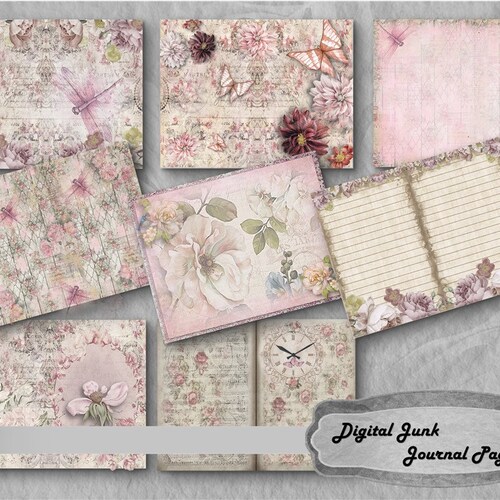 DIGITAL Valentines Junk Journal Pages Printable Vintage - Etsy