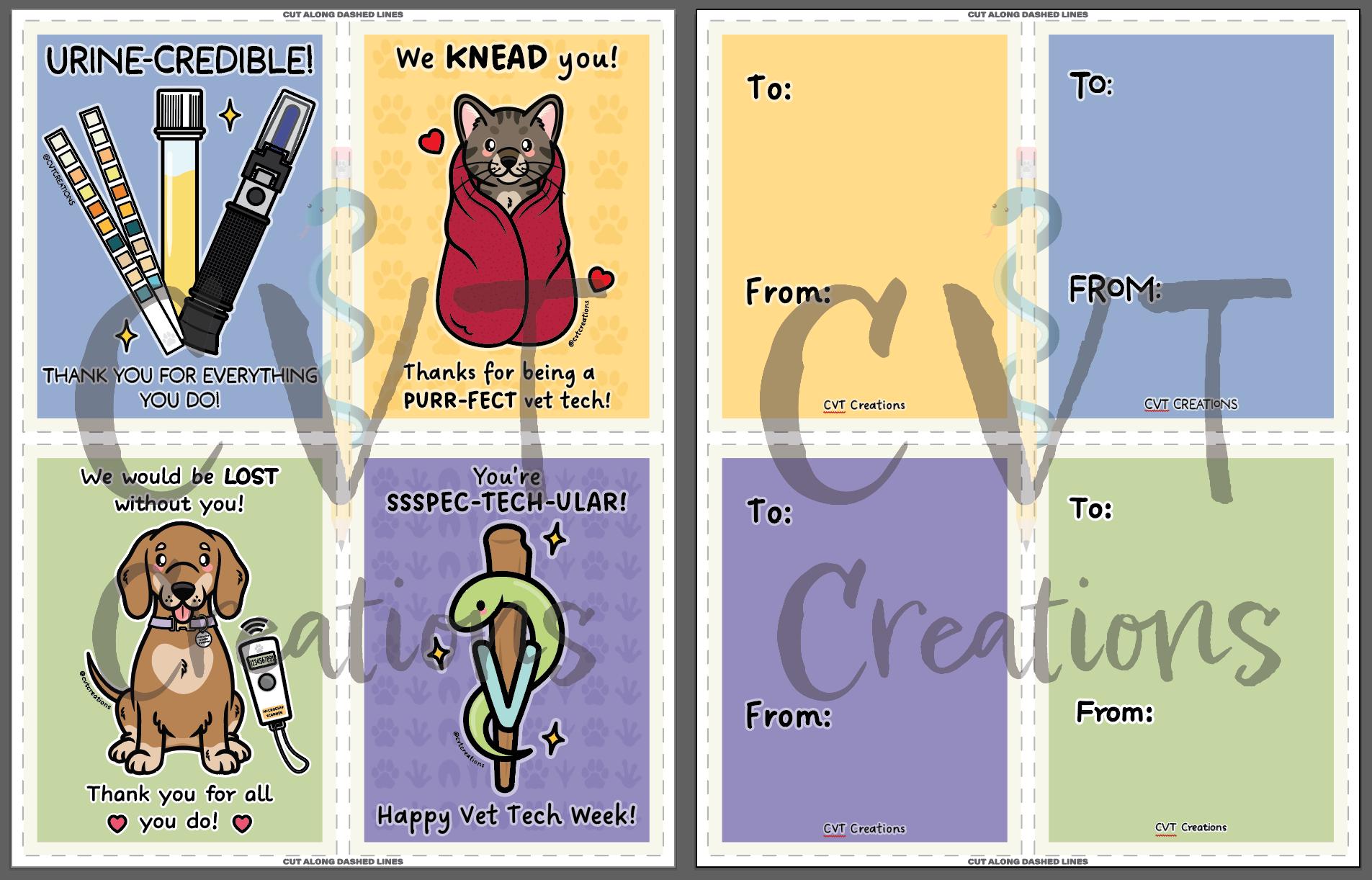 Vet Tech Week Cards (8 DIGITAL 4x5.25 Postcards) - Etsy