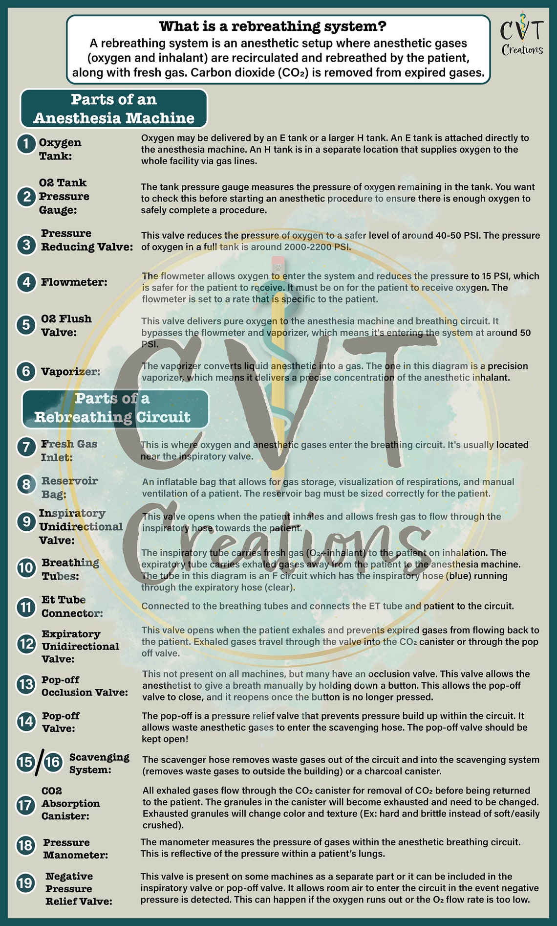 Anesthesia Machine & Rebreathing Circuit Diagram digital - Etsy