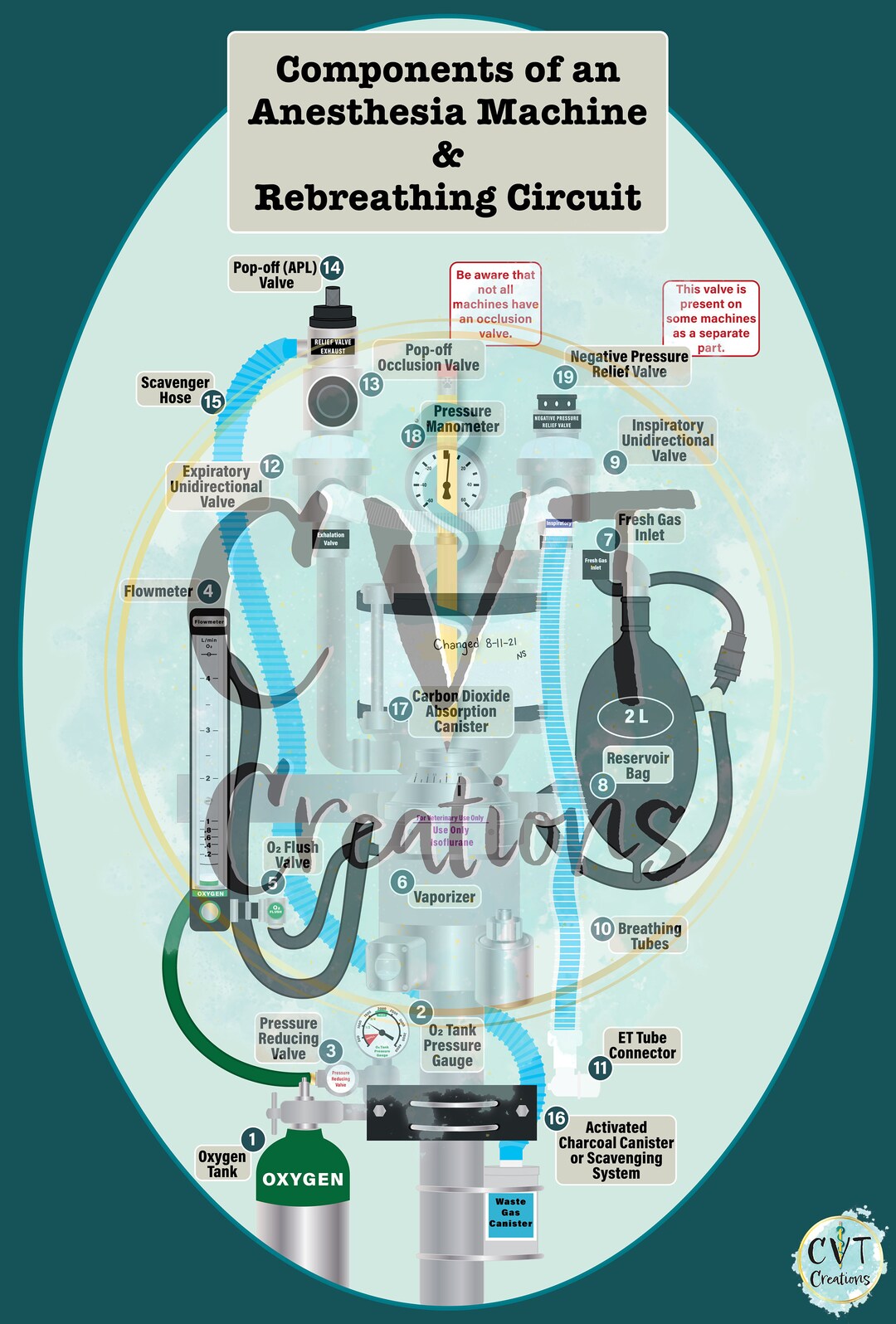 Anesthesia Machine & Rebreathing Circuit Diagram digital - Etsy