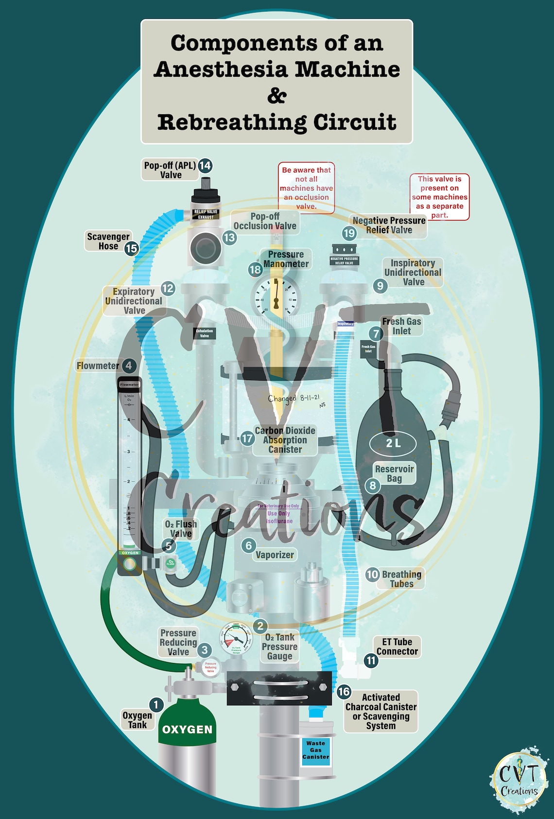 Anesthesia Machine & Rebreathing Circuit Diagram digital - Etsy