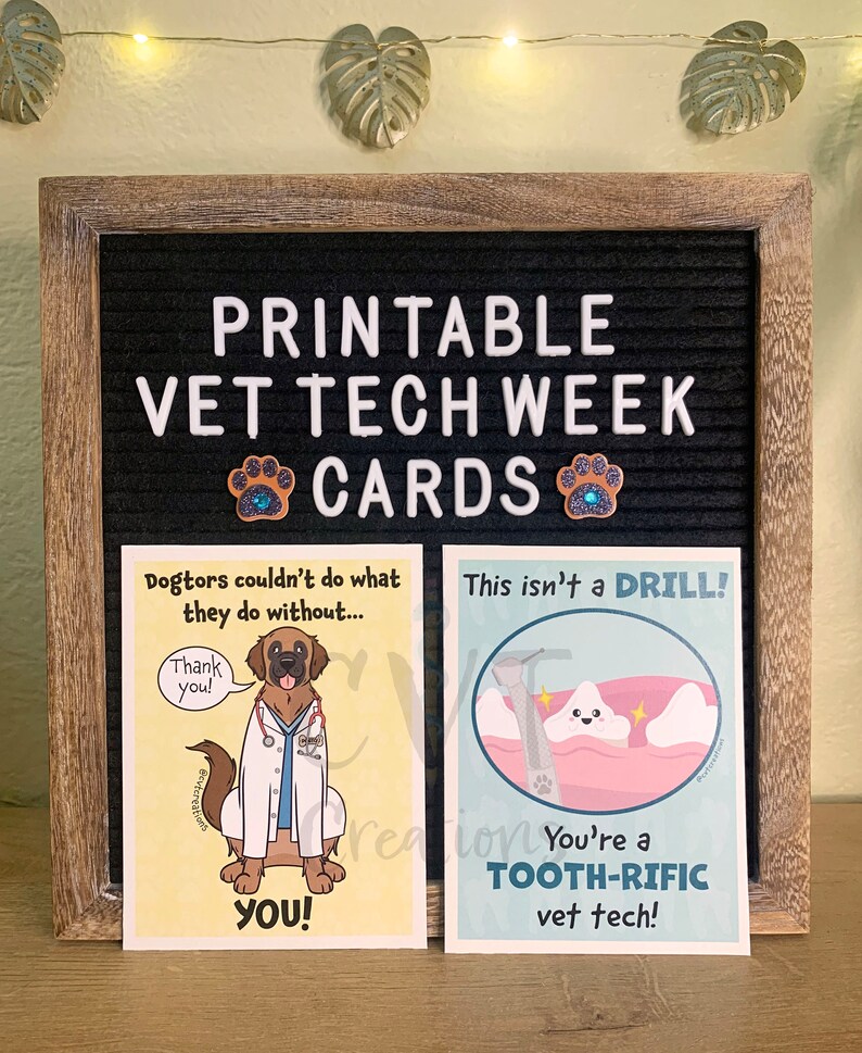 Vet Tech Week Cards 8 DIGITAL 4x5.25 Postcards - Etsy