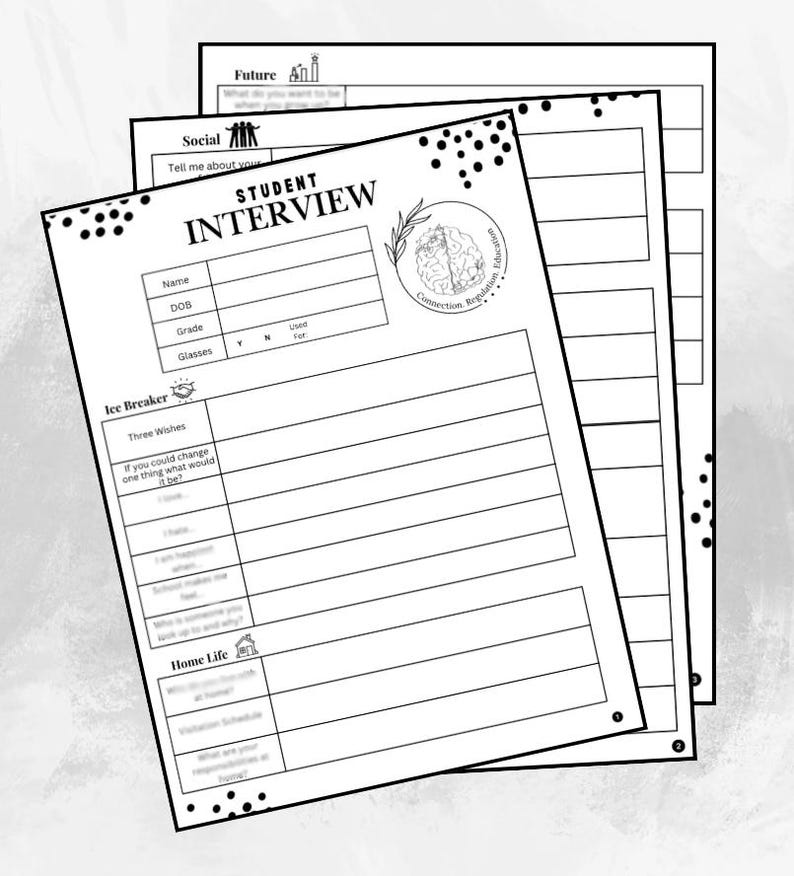 Student Interview Template - Etsy
