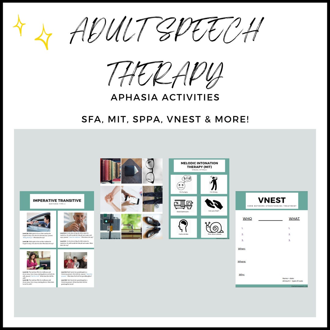 Adult Speech Therapy Activities: Sppa, Mit, Vnest, Sfa & Pca - Etsy