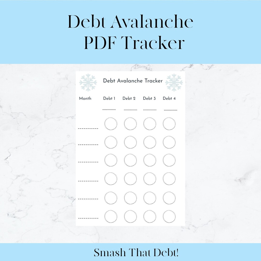 Debt Avalanche PDF Tracker Printable Download - Etsy