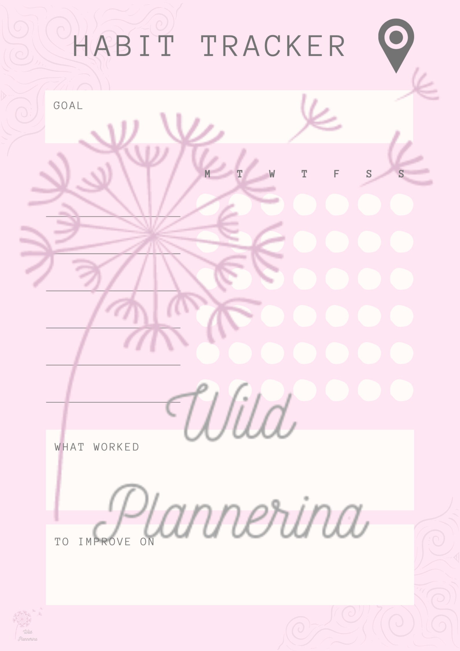Pink Habit Tracker, Downloadable Habit Tracker, Planner Pdf, Habit ...