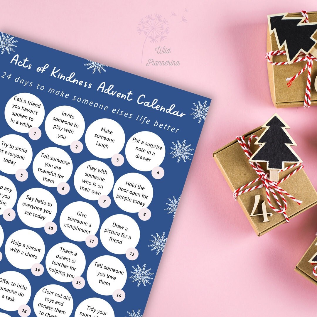 Acts of Kindness Advent Calendar, Alternative Advent Calender, Children ...